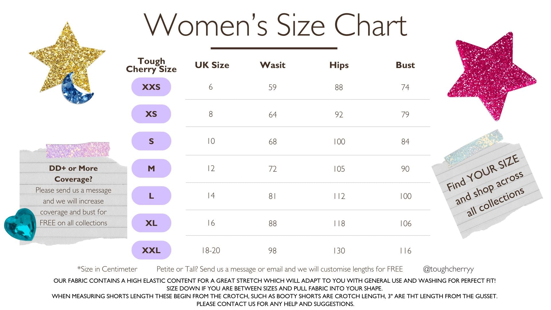 Tough Cherry Size Guide – Tough Cherry Ltd